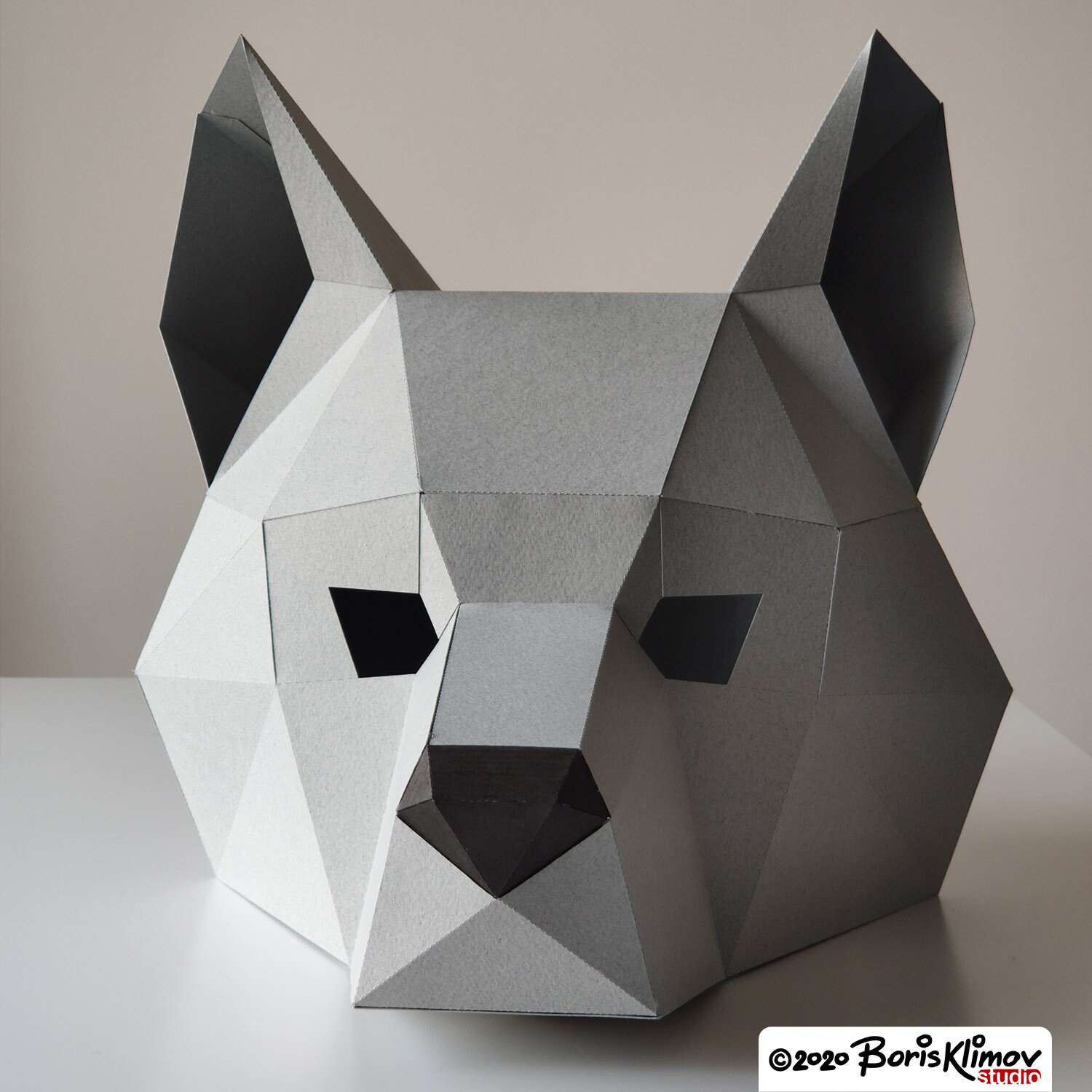 Wolf Dog Simple DIY 3d Paper Head Mask Pattern Digital | Etsy