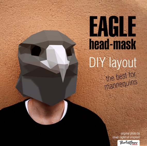 Eagle 3d Head Mask DIY Layout Digital Pattern for | Etsy