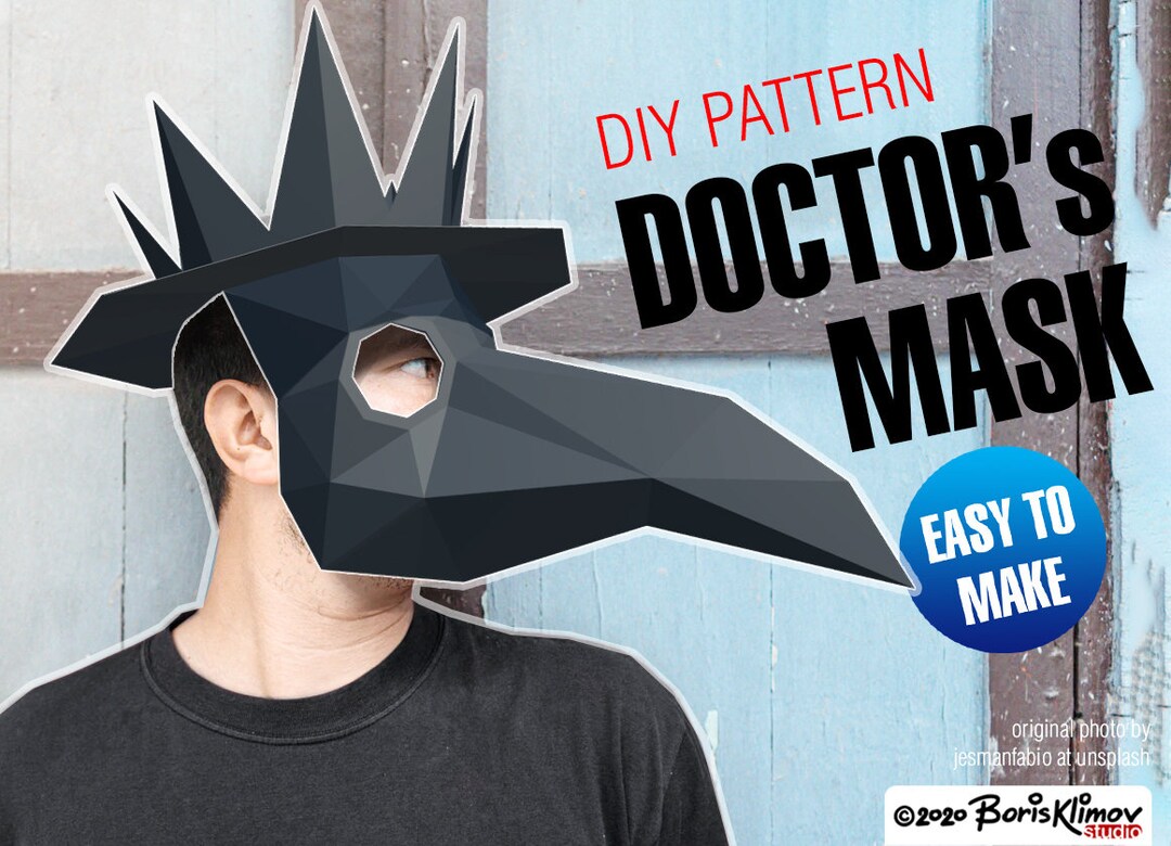 Crowned Doctor 3d Mask, DIY Layout, Digital Pattern for Papercraft ...
