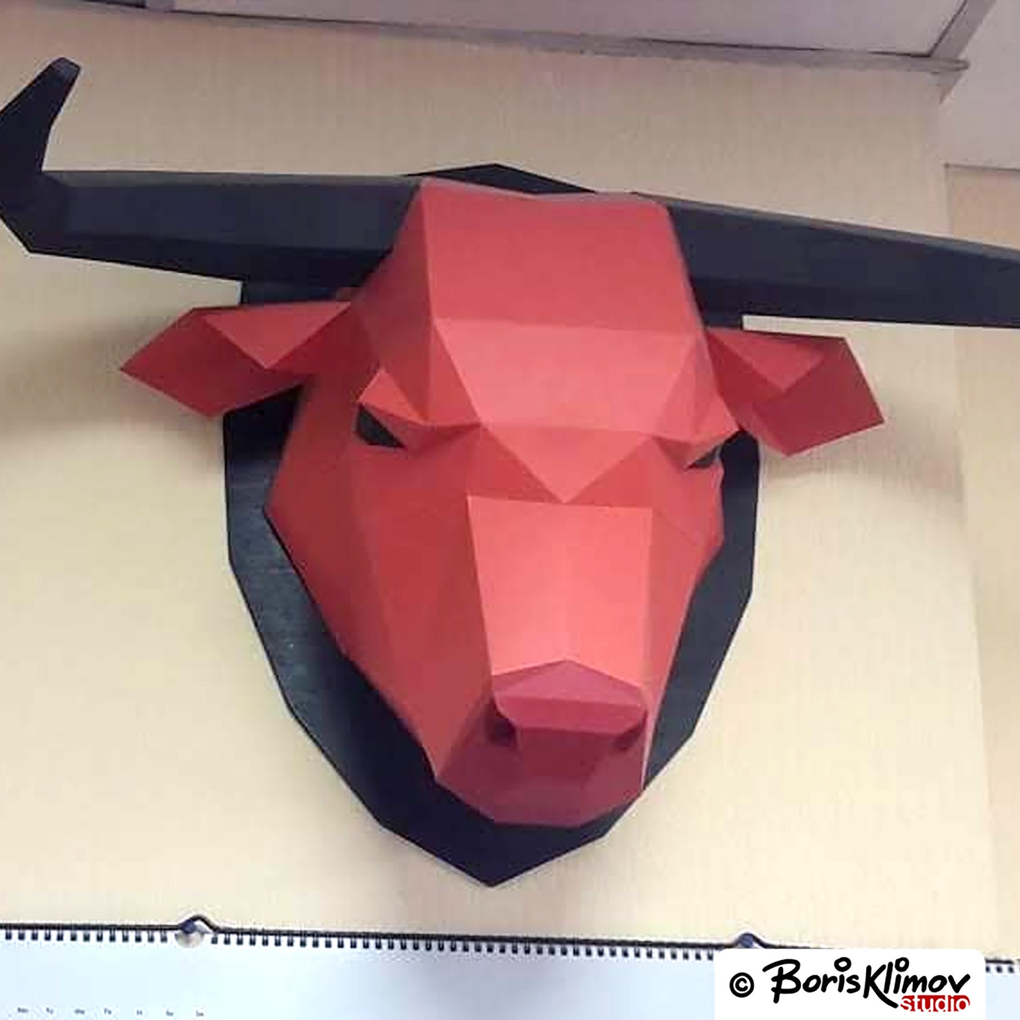 Bull Trophy Head 3d Model DIY Layout Pattern for Paper - Etsy