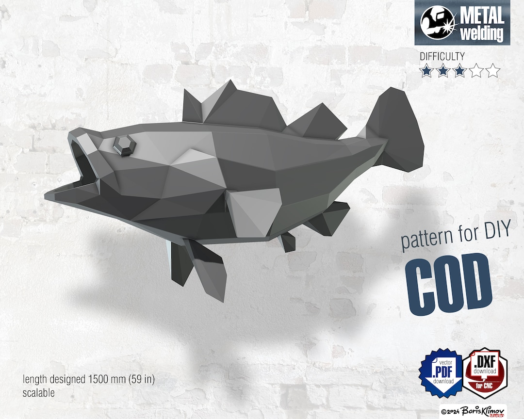 Cod Fish! Weld It Yourself With Digital Plan for Metal. Set of Digital ...