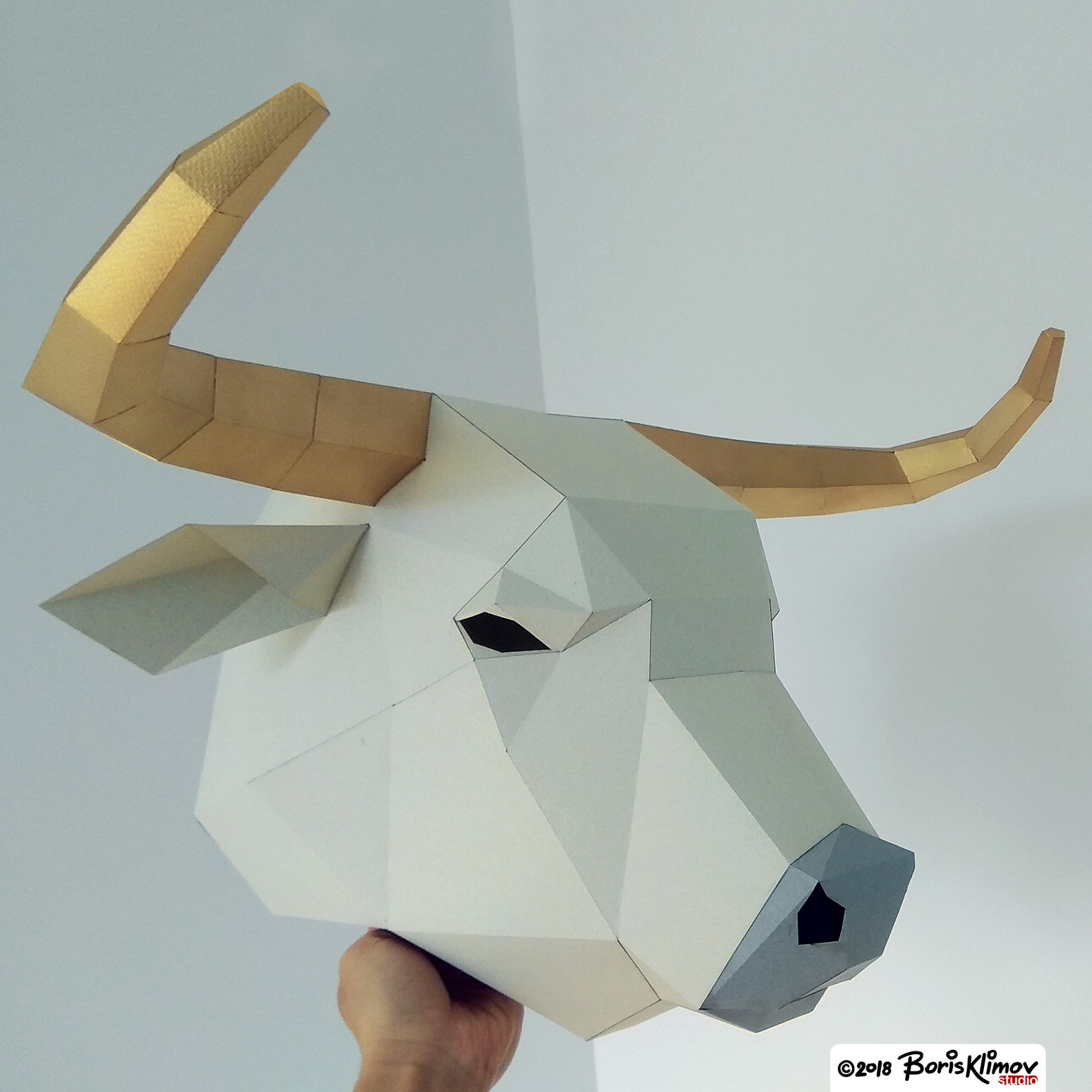 BULL 3d head mask DIY layout digital pattern for papercraft. | Etsy