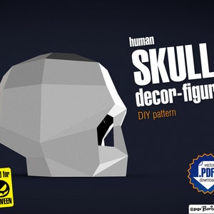 Skull Human - Halloween Paper Decoration, DIY Papercraft Layout ...