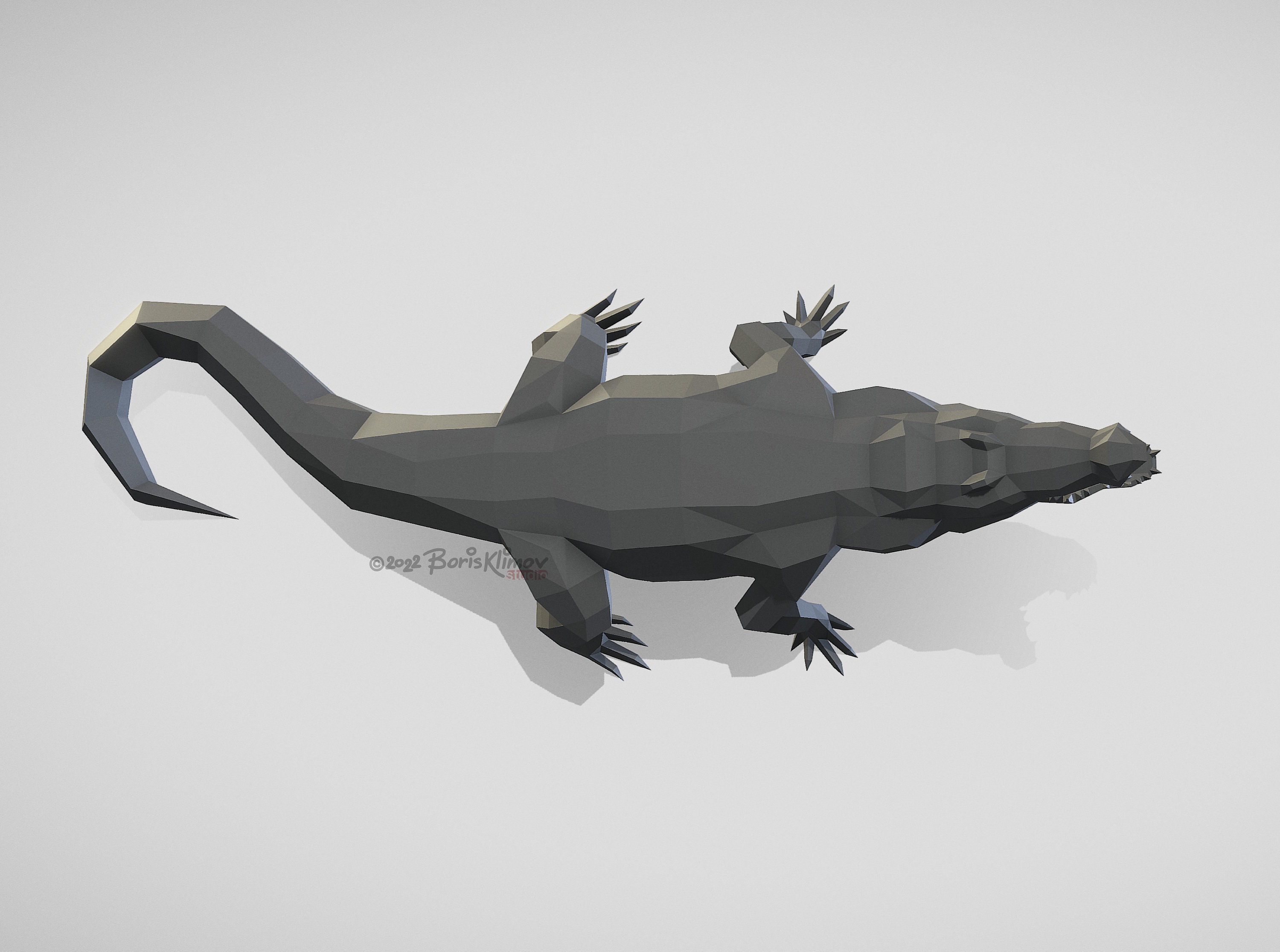 Crocodile, Alligator, DIY Metal Welding Low Poly 3d Model, Digital ...