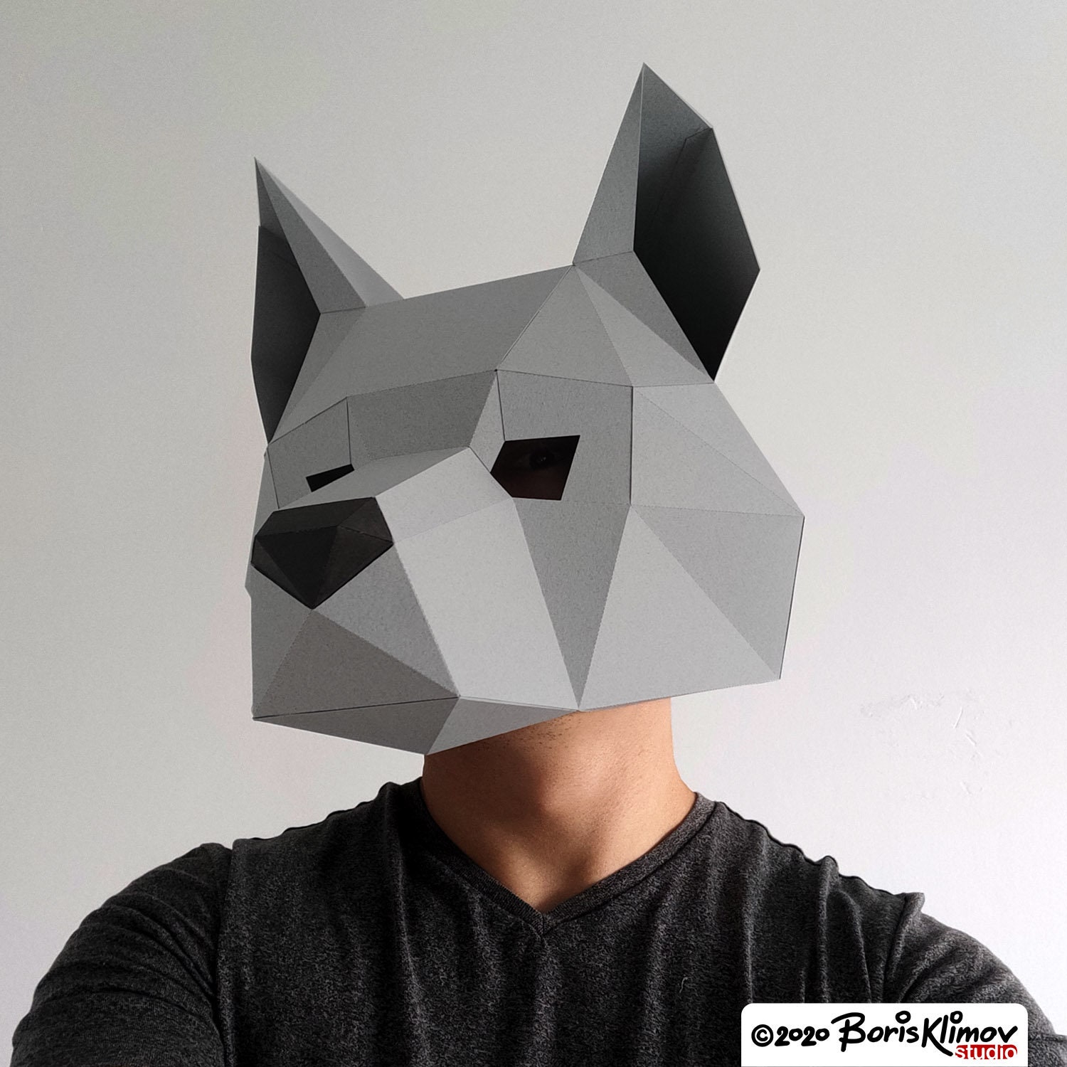 Wolf Dog Simple DIY 3d Paper Head Mask Pattern Digital | Etsy