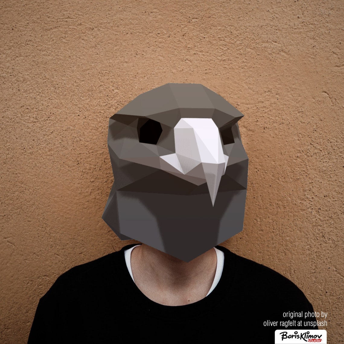 Eagle 3d Head Mask, DIY Layout, Digital Pattern for Papercraft. Model ...
