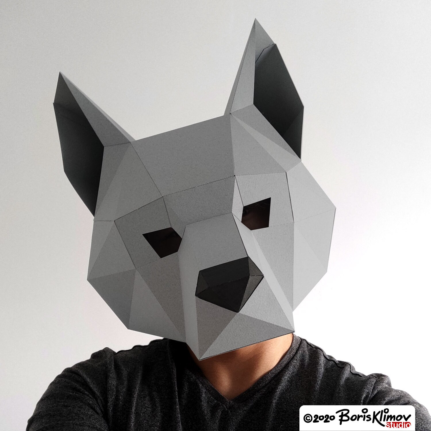 Wolf Dog Simple DIY 3d Paper Head Mask Pattern Digital | Etsy