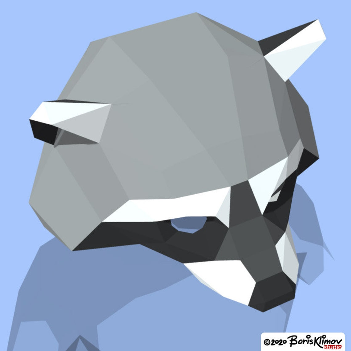 Raccoon DIY 3d Paper Head Mask Pattern Digital Layout | Etsy