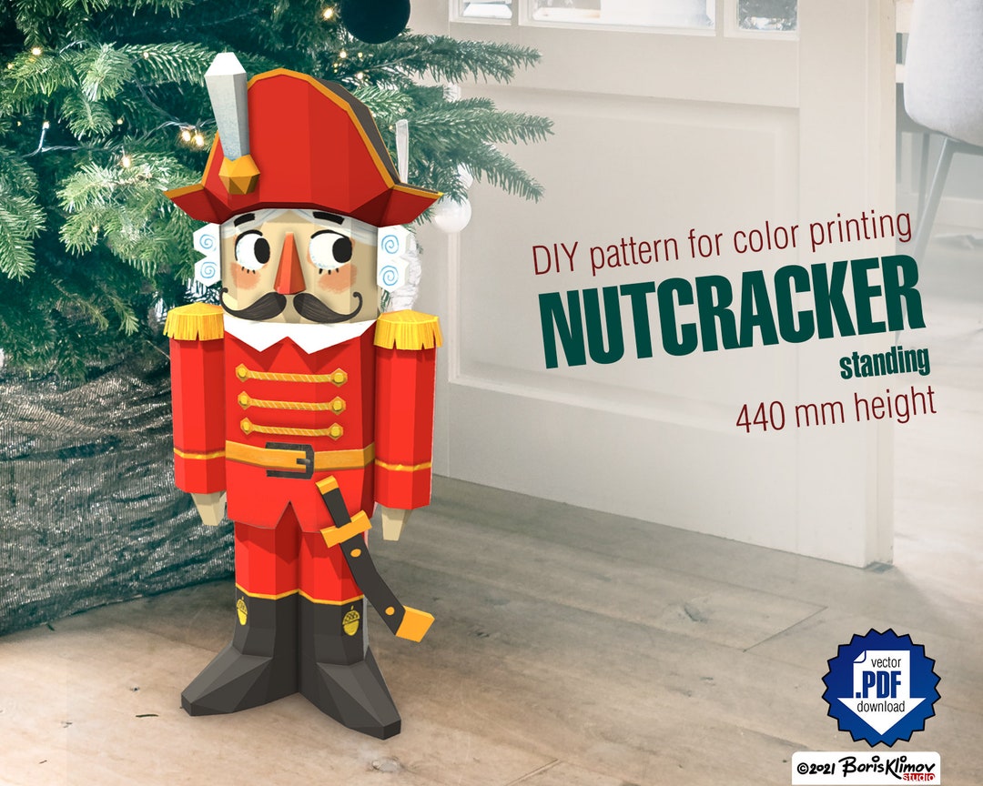 Nutcracker Standing Christmas DIY 3d Decor (Instant Download) - Etsy