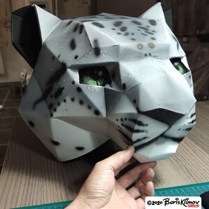 Snow Leopard Papercraft 3d DIY Paper Mask, DIY Layout, Digital Pattern ...