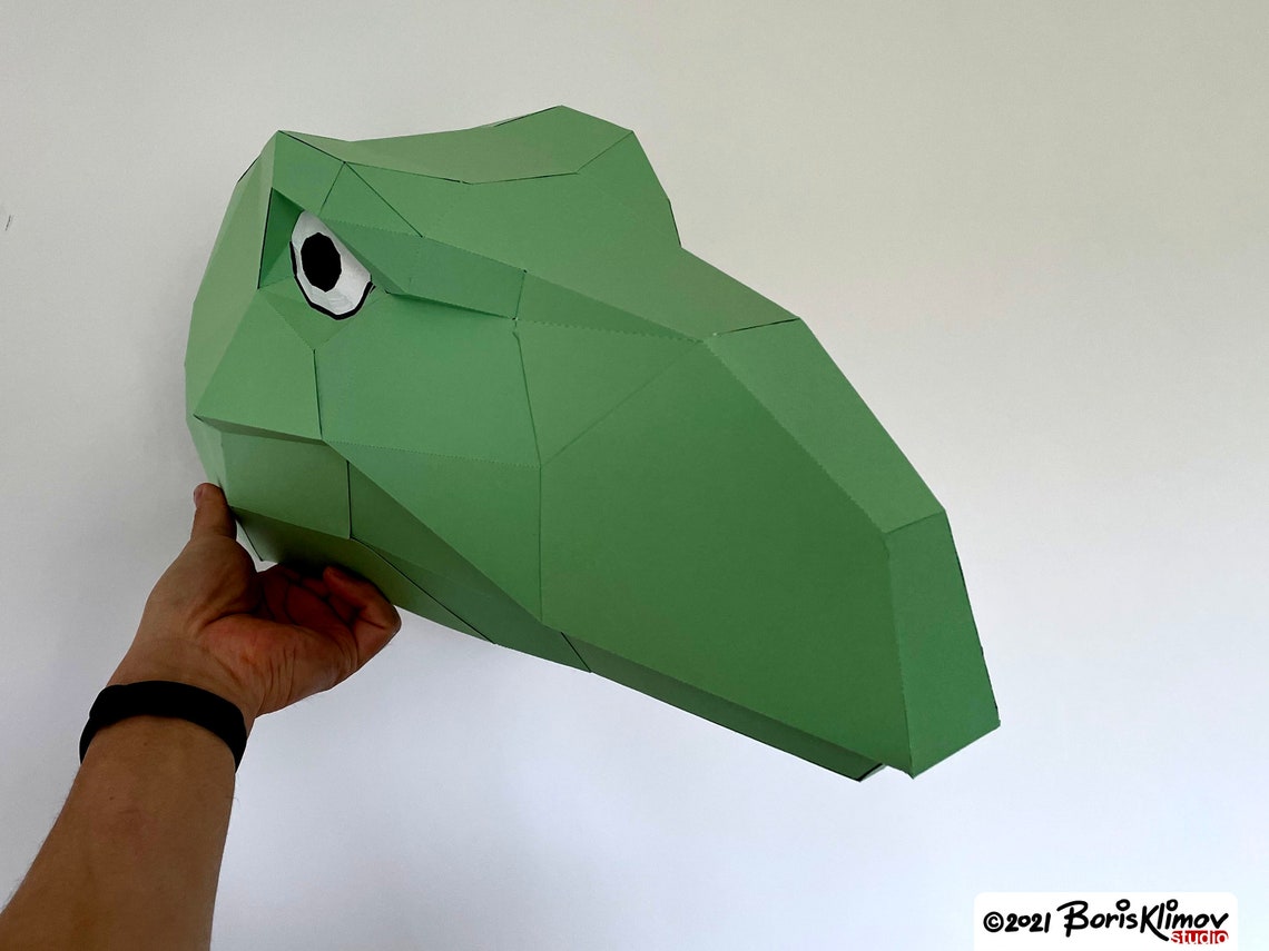 Raptor Dinosaur DIY 3d Paper Head Mask. Digital Pattern PDF - Etsy