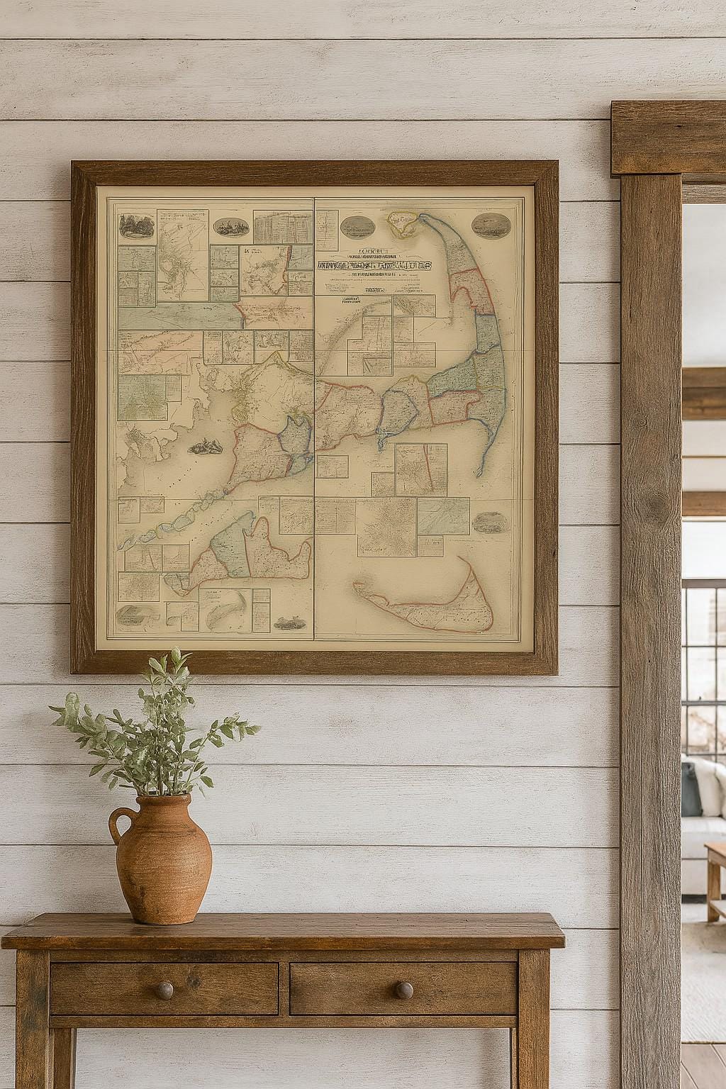 Cape Cod Vintage Map Print Including Martha's Vineyard and Nantucket ...
