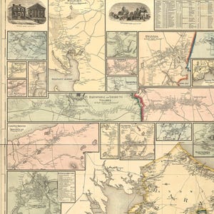 Cape Cod Vintage Map Print Including Martha's Vineyard and Nantucket ...