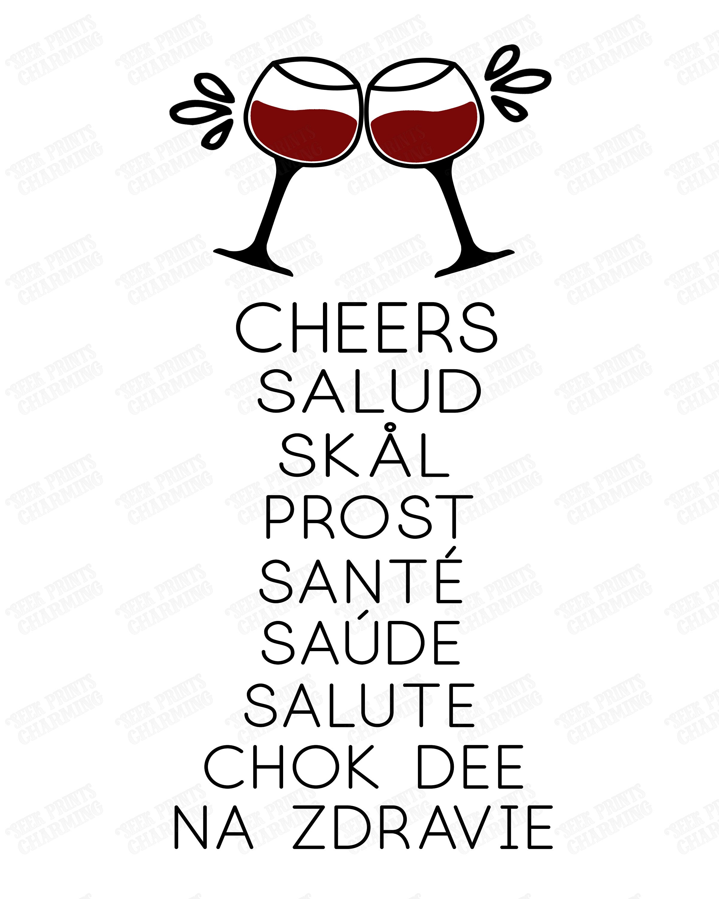 Digital Print Cheers in Different Languages Toasts Around the - Etsy