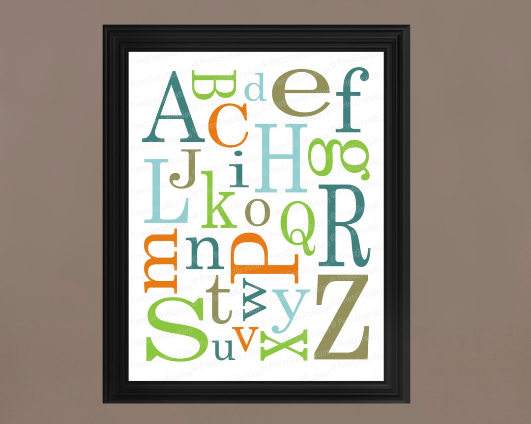 Alphabet/ Word Art Printable 16x20/8x10 and 11x14/ Get 2 Colors and 6 ...