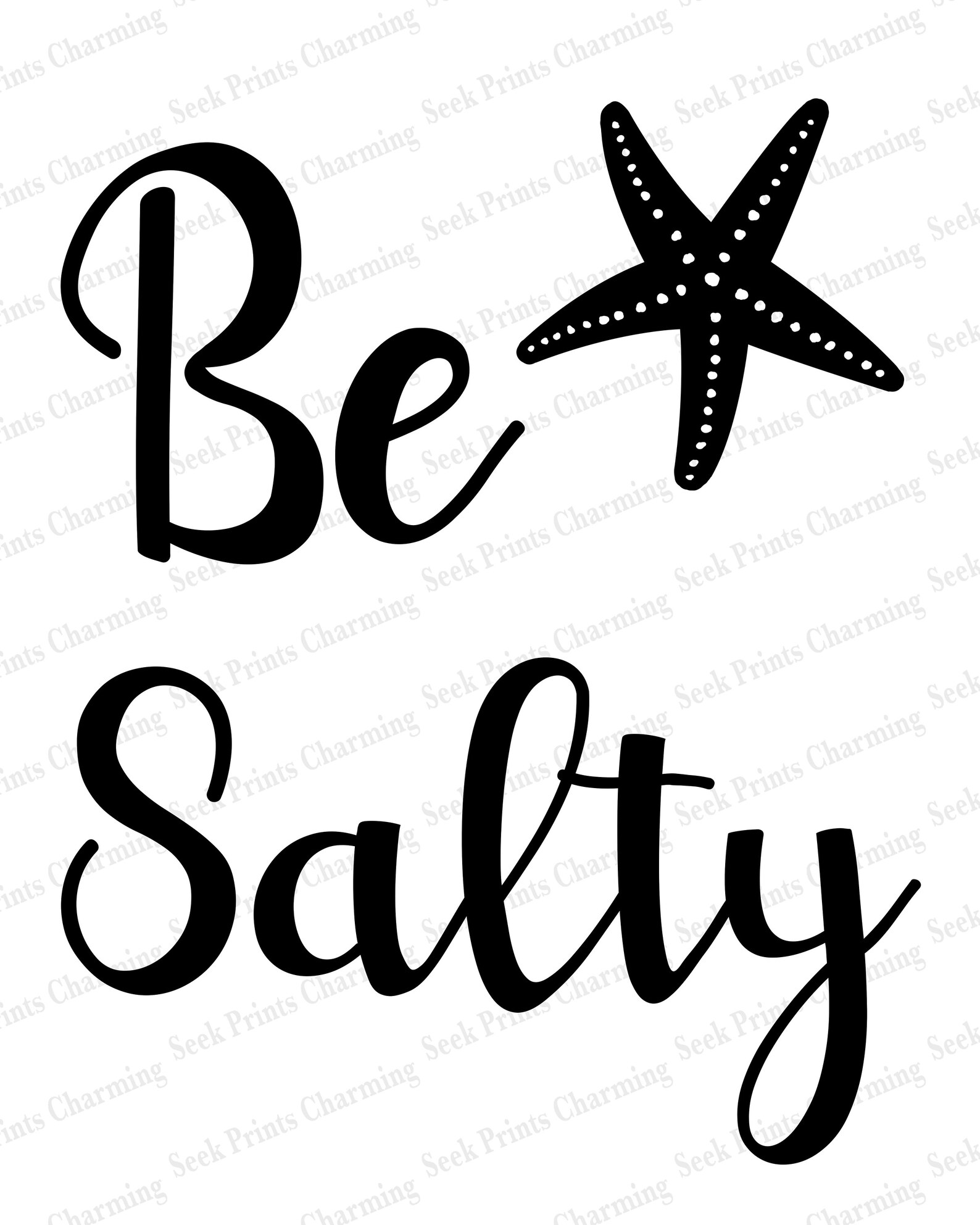 PRINTABLE Be Salty copyright 16x20 and 8x10/ Typography Print/beach ...