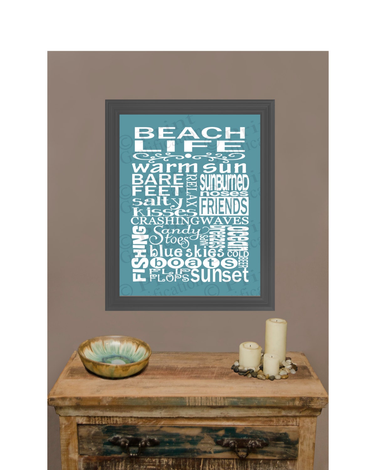 Beach Life 16x20 and 8x10 Printable Instant Download - Etsy