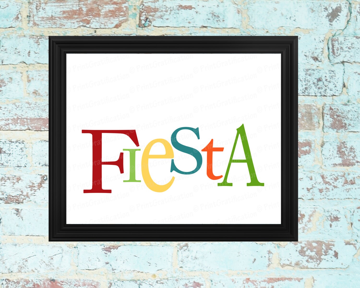 Palabra arte Fiesta 16 x 20/8 x 10 y 11 x 14 / obtener un blanco y ...