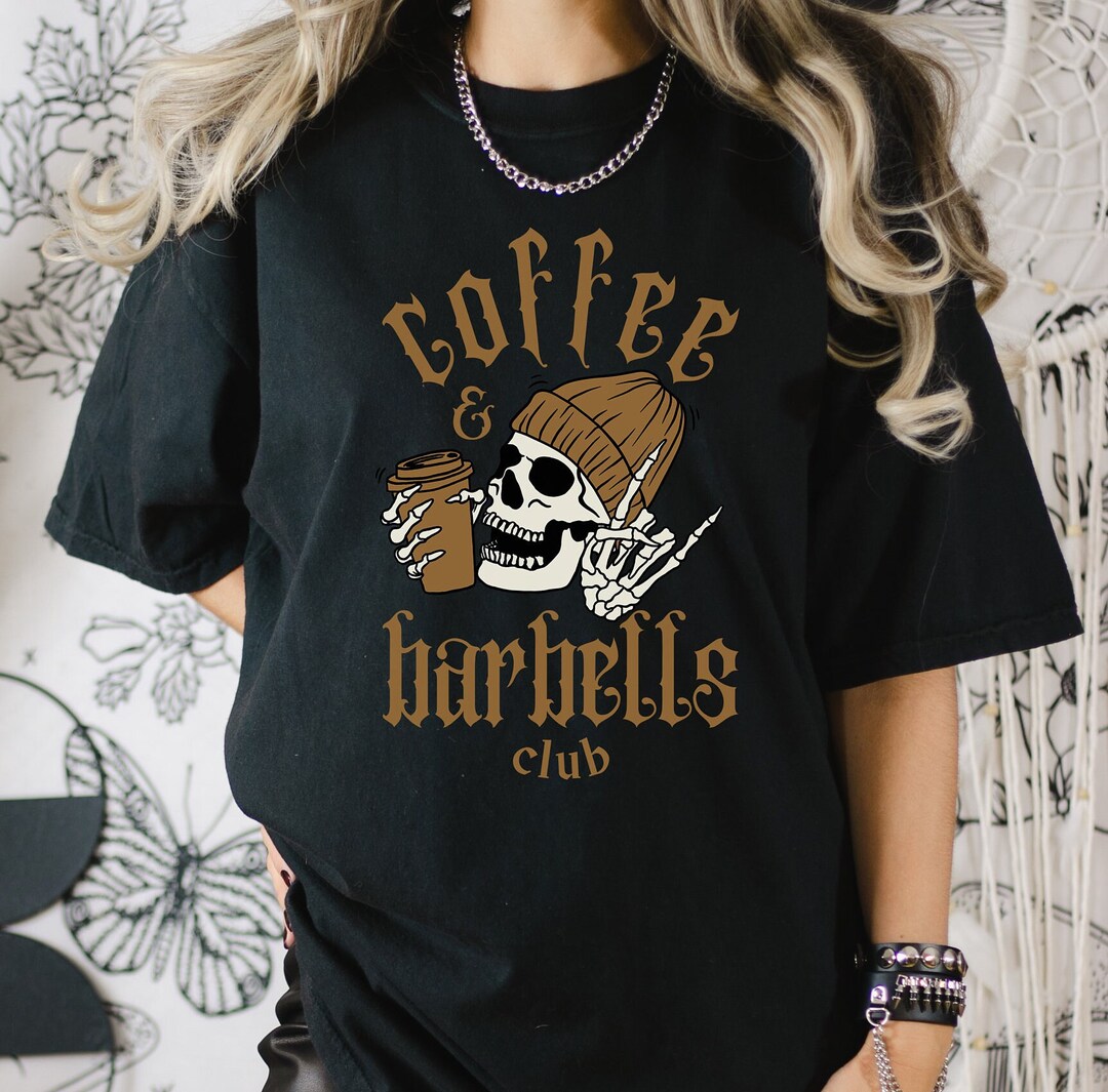 Coffee and Barbells Club, Comfort Color T-shirt, WOD Pump Cover Squat ...
