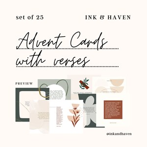 PRINTED Advent Bible Verse Card Pack, Set of 25 Cards, Square Advent ...