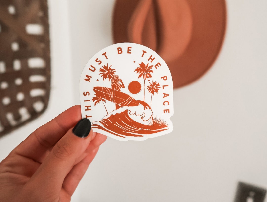 Retro Surf Vinyl Sticker: Waterproof Beach Decal (3") - Etsy