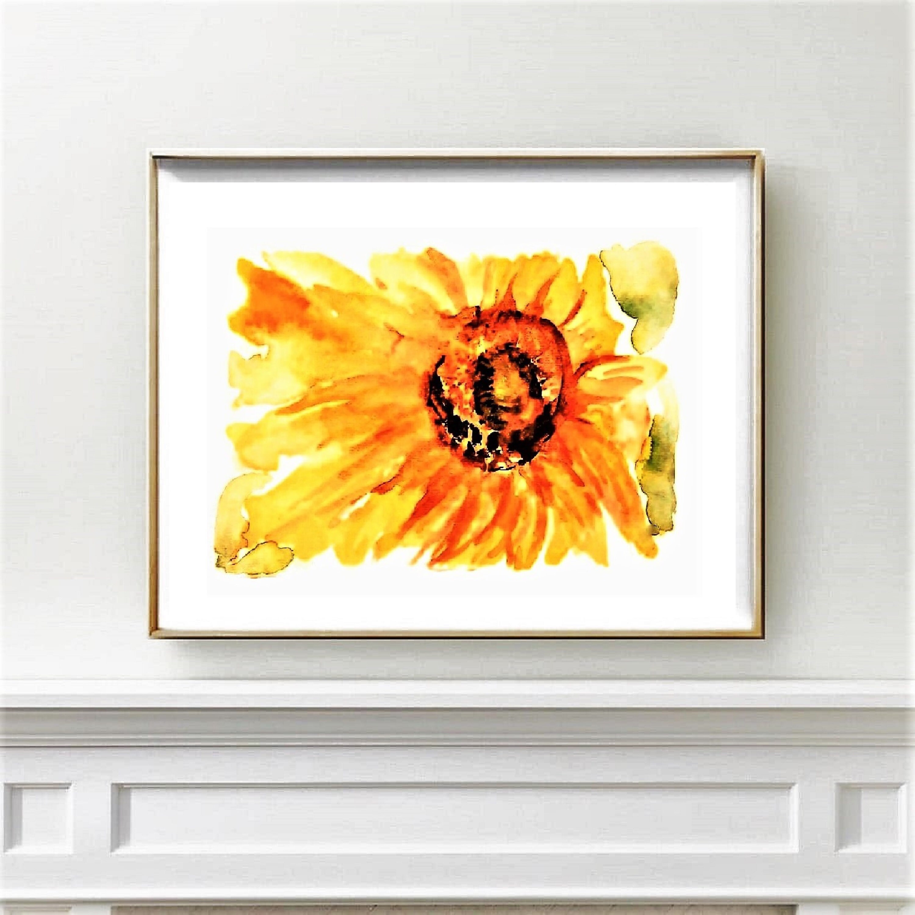 Sunflower Floral Print Flowers Art INSTANT DOWNLOAD Printable Wall ...