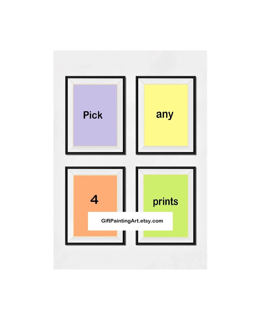 Pick Any 4 DIGITAL Prints, DIGITAL DOWNLOAD, Custom Gallery Wall Set ...
