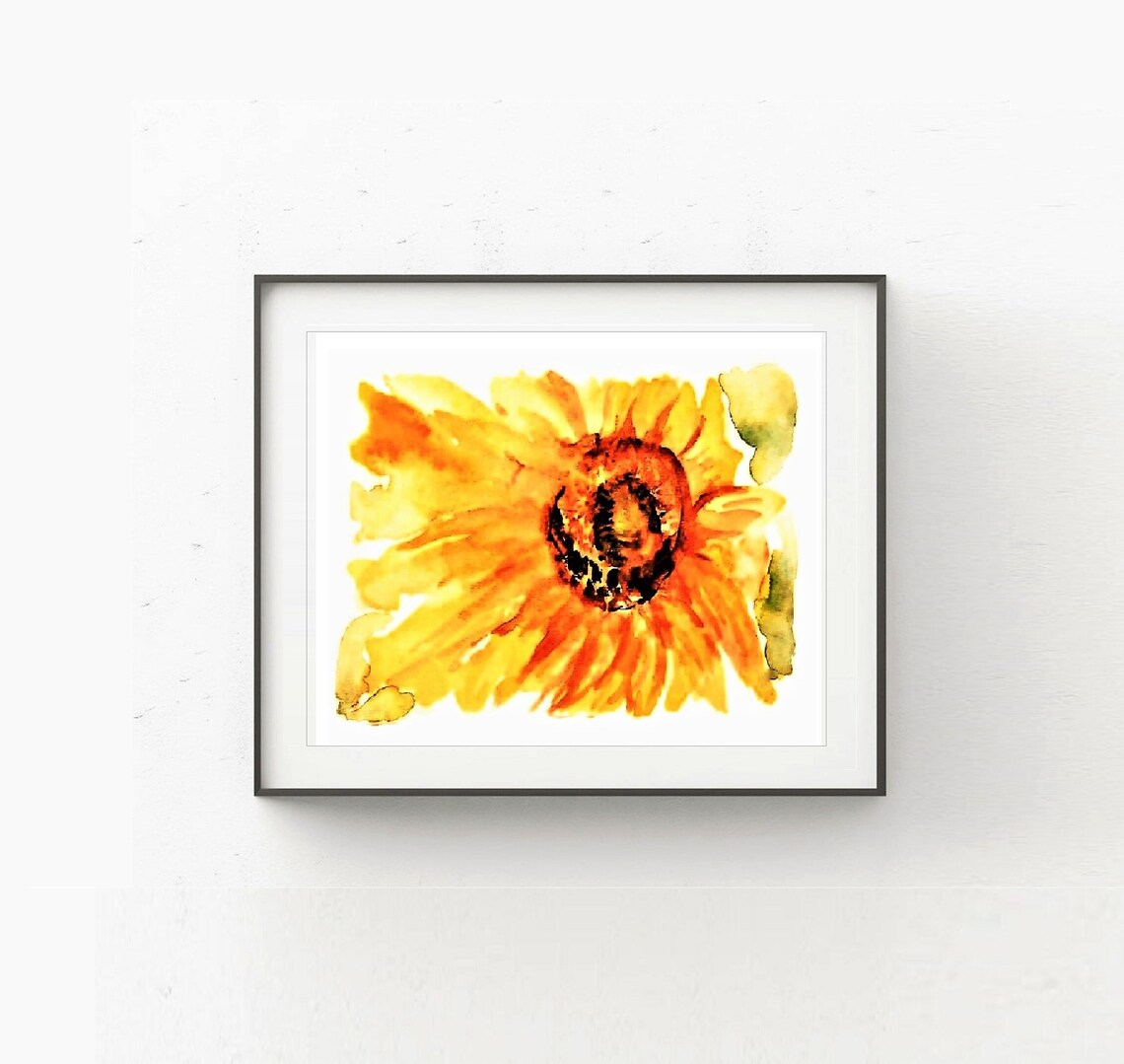 Sunflower Floral Print Flowers Art INSTANT DOWNLOAD Printable Wall ...