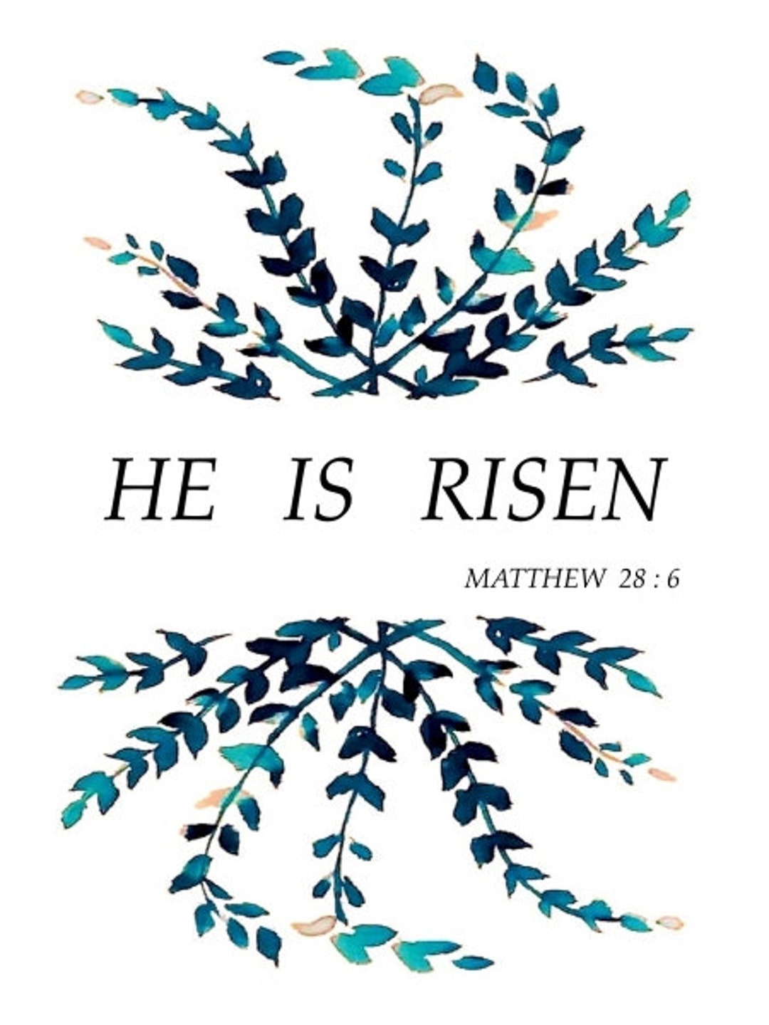 He is Risen Print, Easter Printable, Easter Decor, He is Risen Quote ...