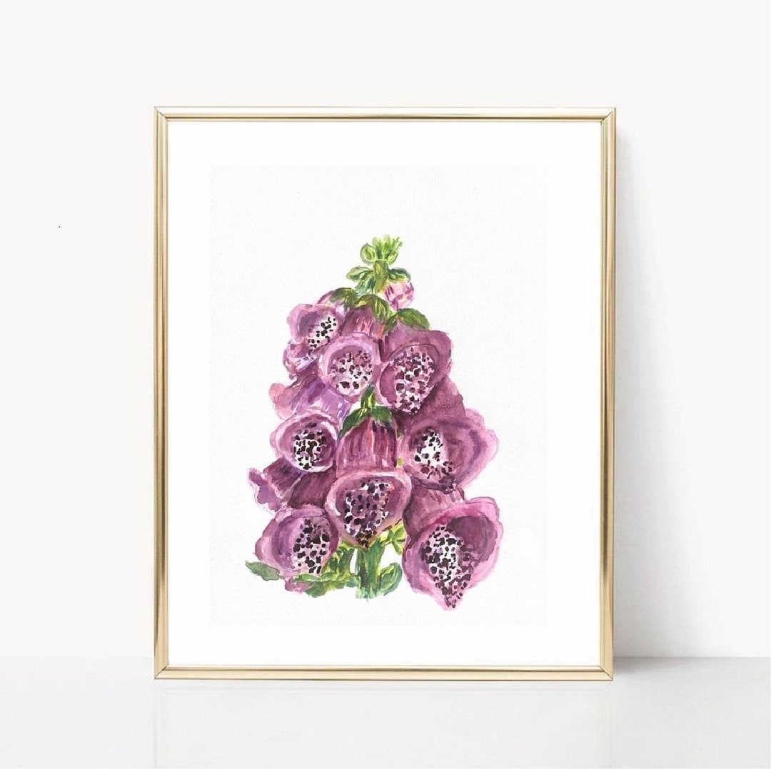Original Watercolor Purple Foxglove Painting /purple Flowers Original ...