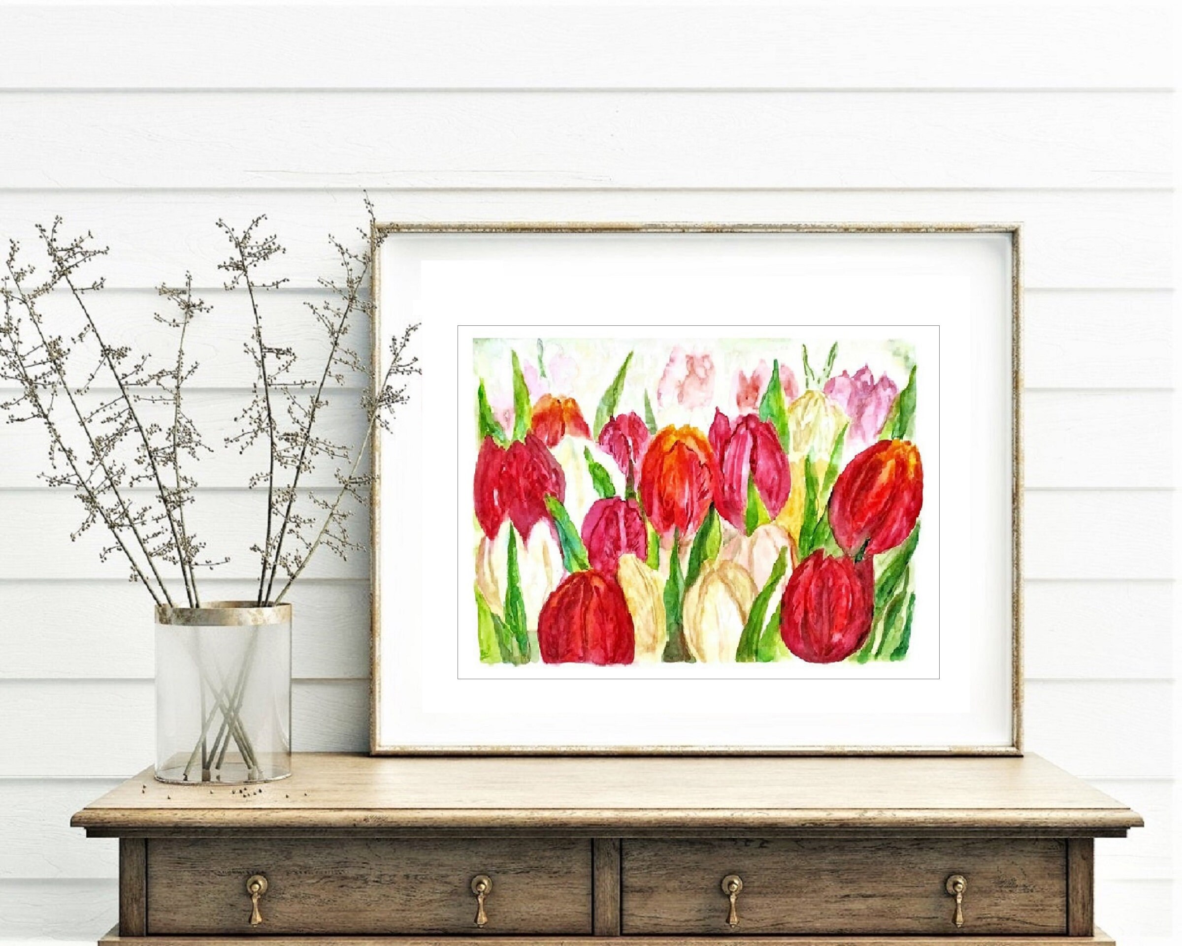 Red Tulips Printable Painting /spring Flowers Printable - Etsy