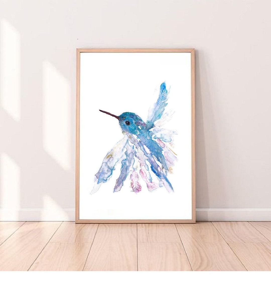 Hummingbird Watercolor Print, Hummingbird Digital Images in High ...