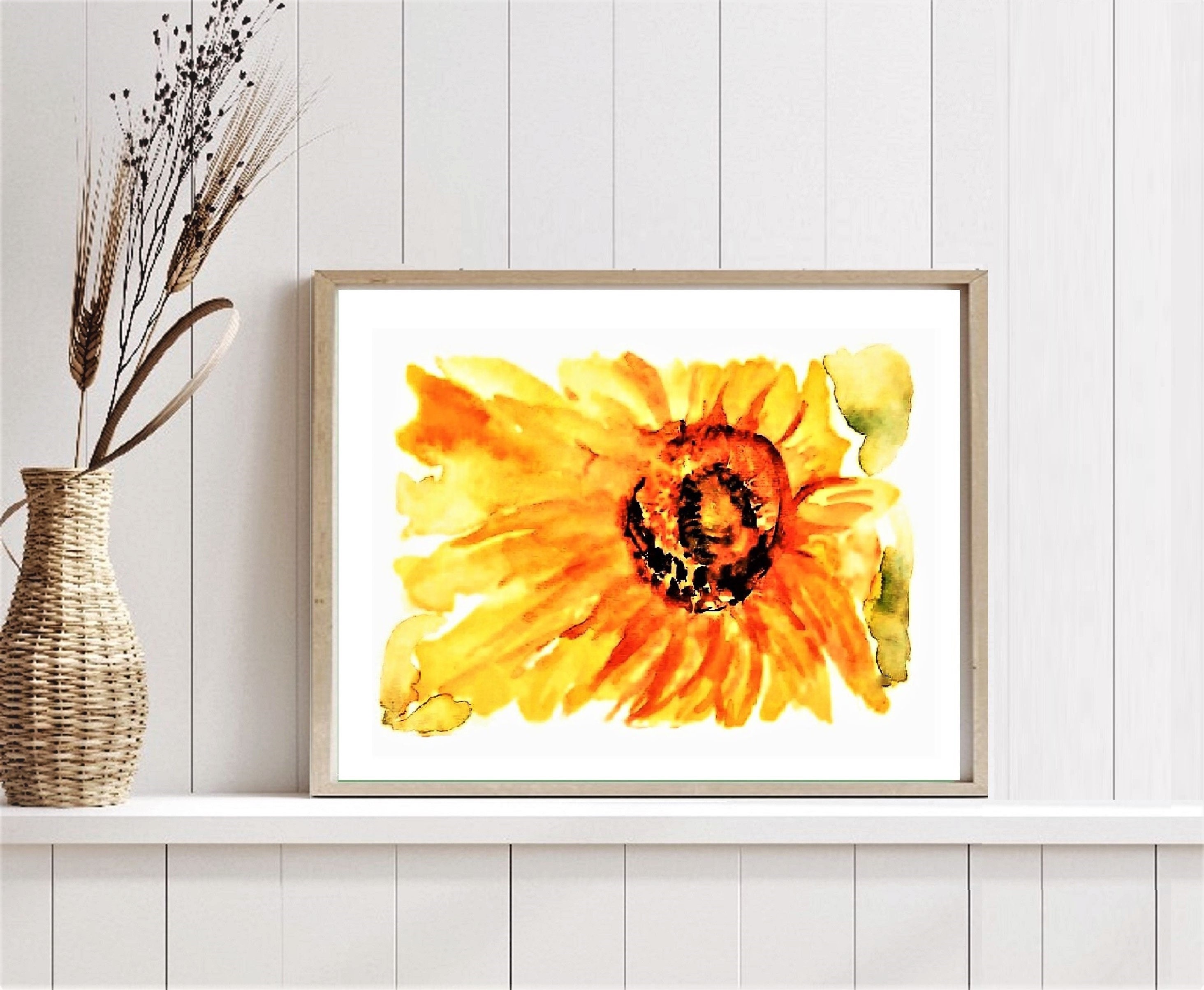 Sunflower Floral Print Flowers Art INSTANT DOWNLOAD Printable Wall ...