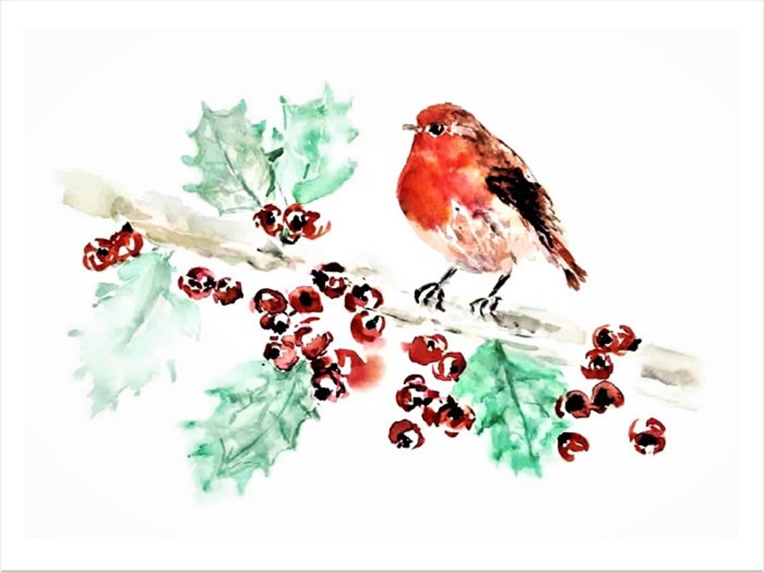 VINTAGE BIRD PRINT /robin Bird Printable /robin Bird Watercolor / Gift ...