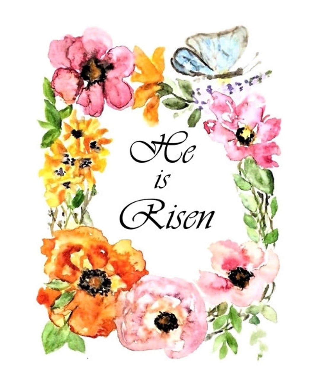 He is Risen Print, Easter Printable, Easter Decor, He is Risen Quote ...
