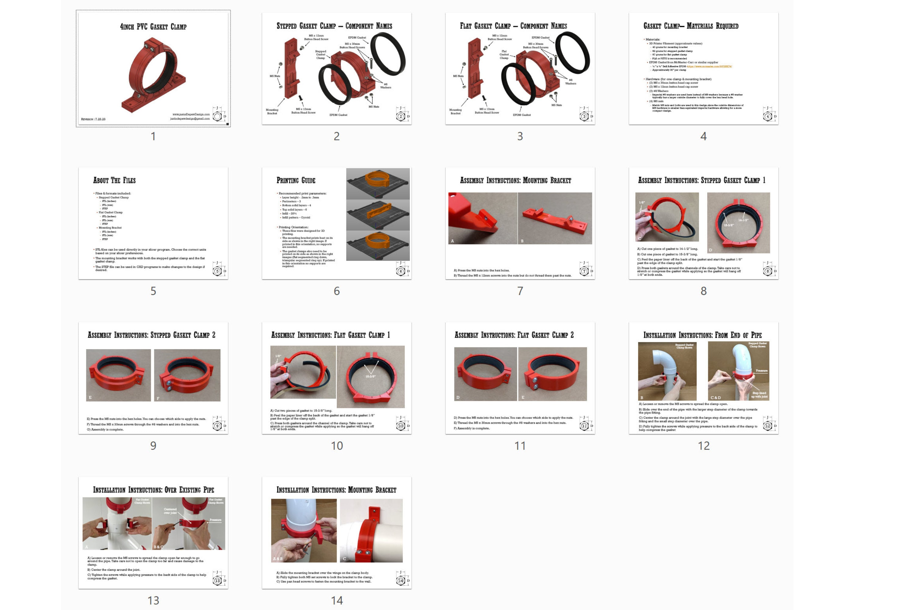 4 & 6 Inch PVC Pipe Gasket Clamp (3D File) - Etsy