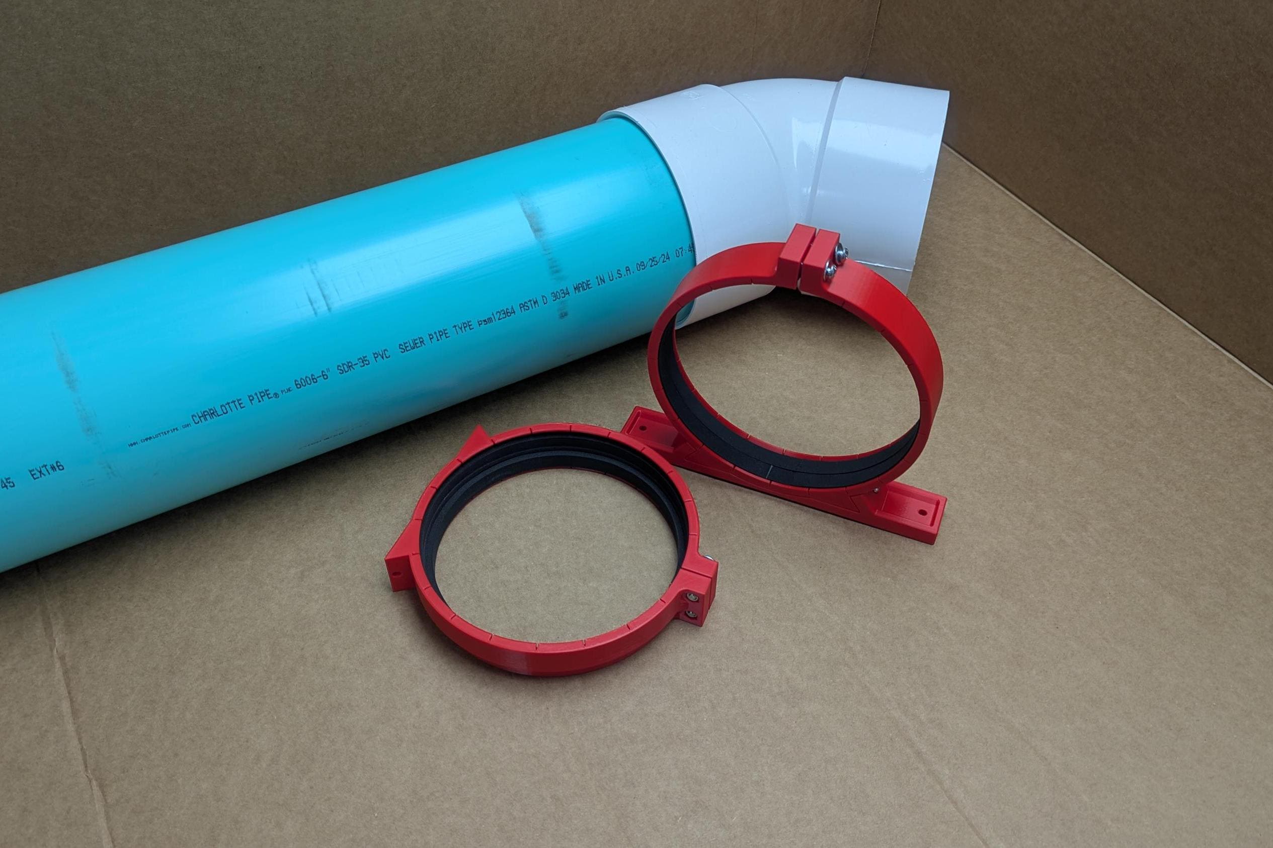 4 & 6 Inch PVC Pipe Gasket Clamp (3D File) - Etsy