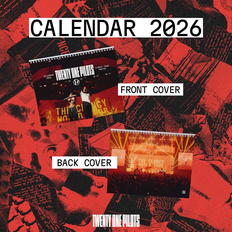 Twenty One Pilots 2026 Calendar Clancy Tour | Tyler & Josh Concert ...