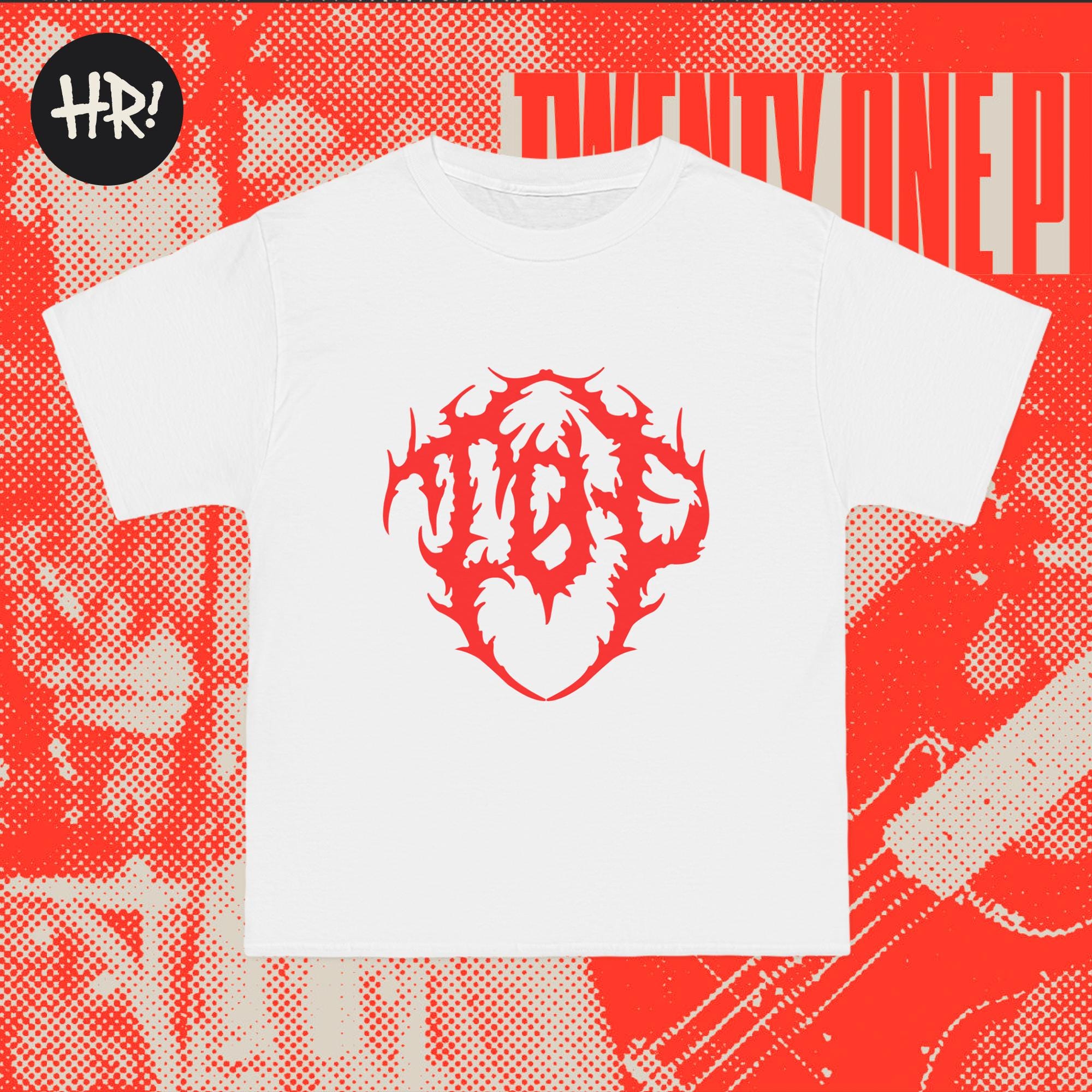 Twenty One Pilots Inspired Oversized Boxy Fit T-shirt Top Metal Logo ...