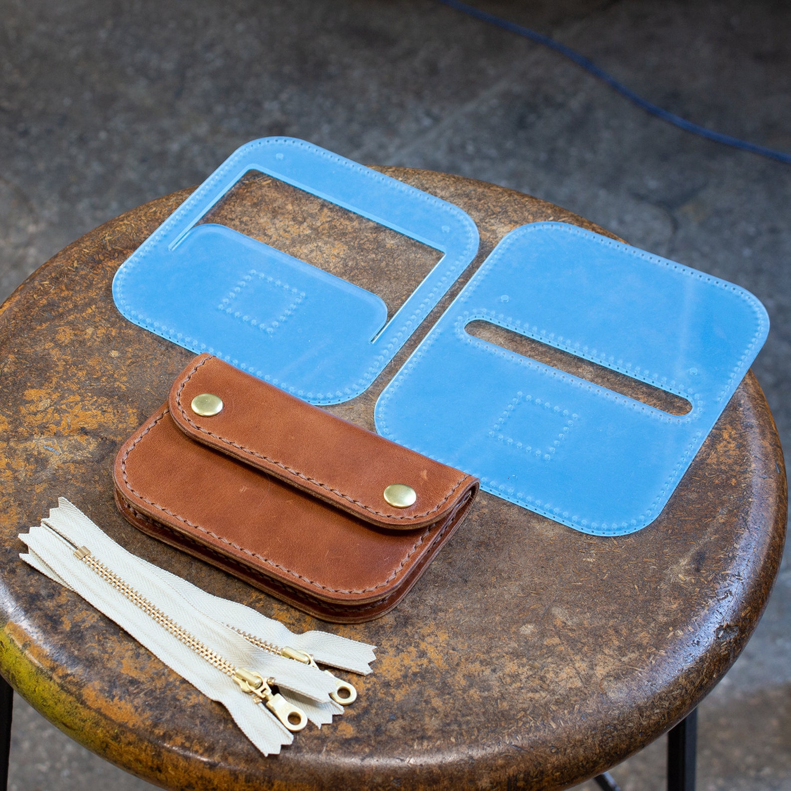 Leather Mini Trucker Wallet Template Set Leathercraft | Etsy