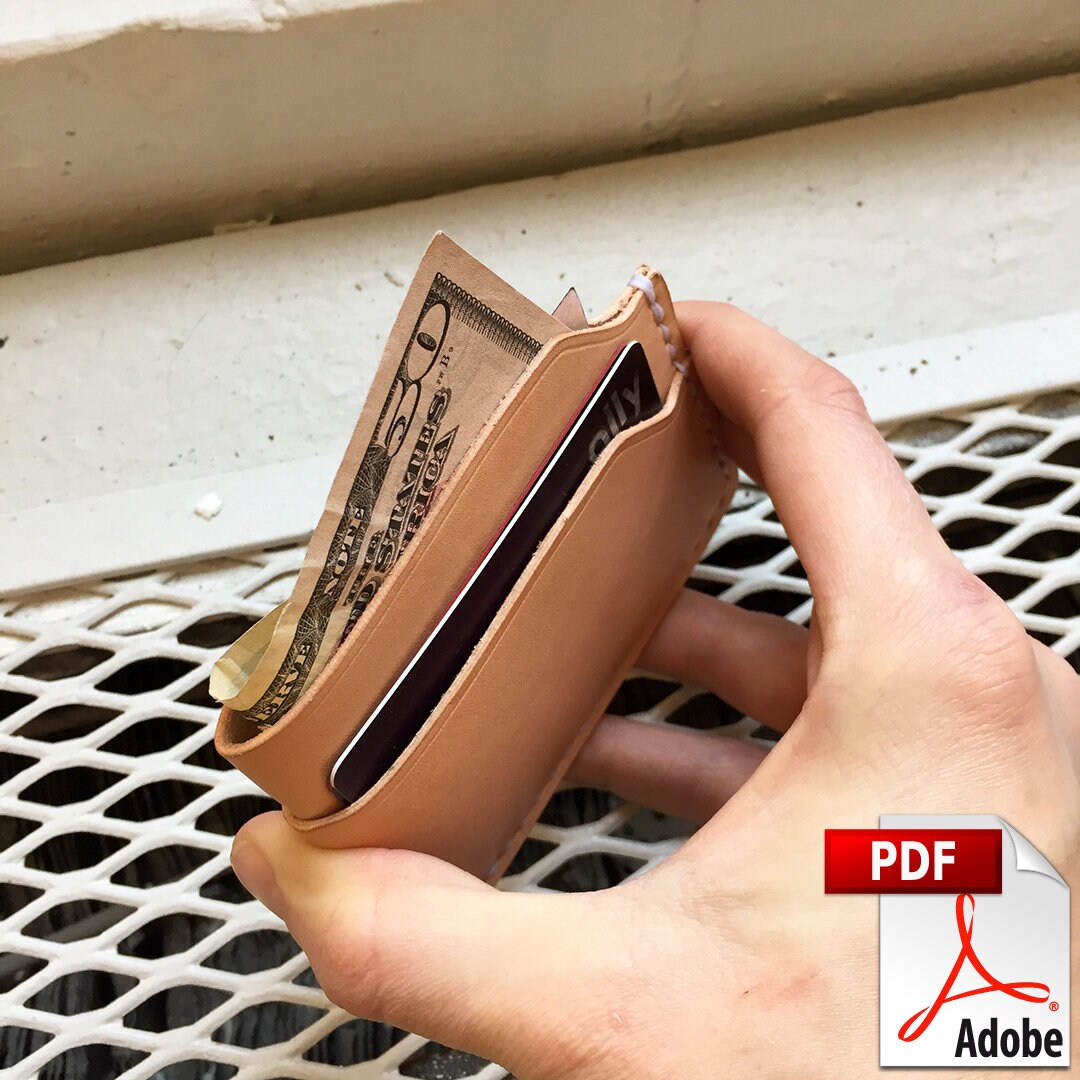 Leather Folded Front Pocket Wallet PDF Template - Digital ...