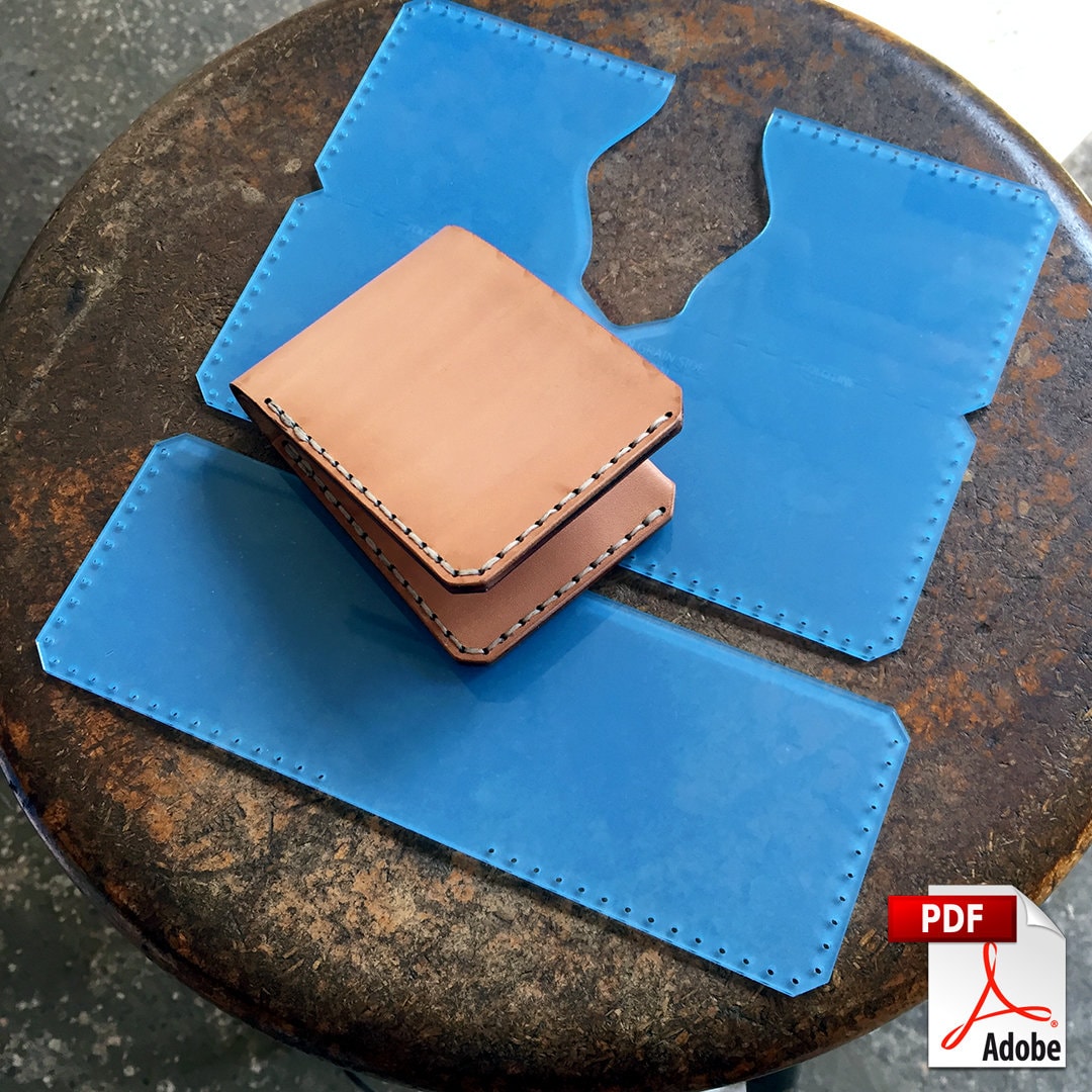 Fold Over Leather Bi-fold Wallet Digital PDF Template Set - Etsy