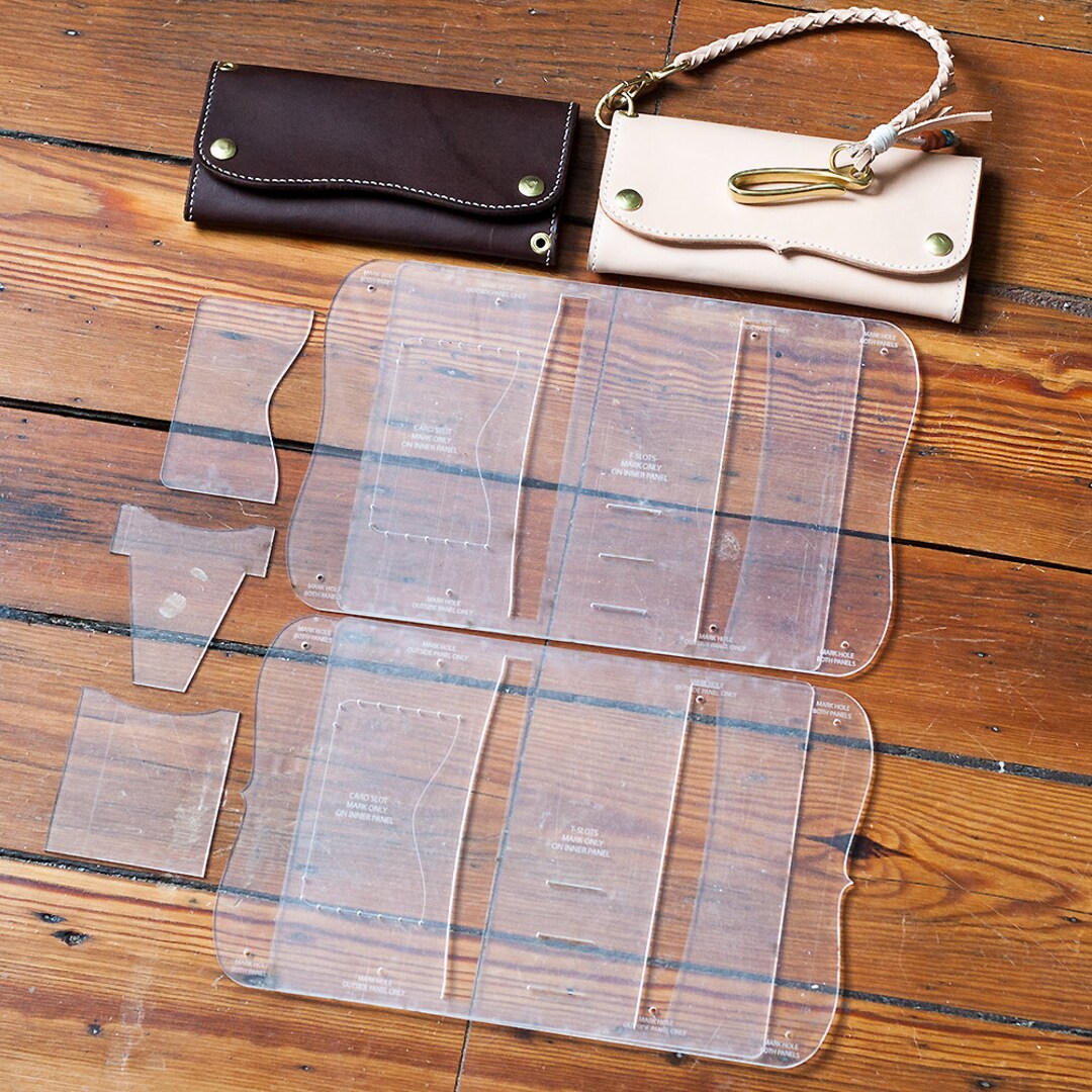 Leather Roper Style Long Wallet Acrylic Template Set Leathercraft ...