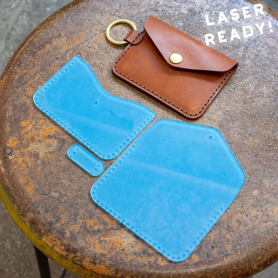 Leather Keychain Snap Wallet Digital Pattern for LASER CUTTING - Etsy