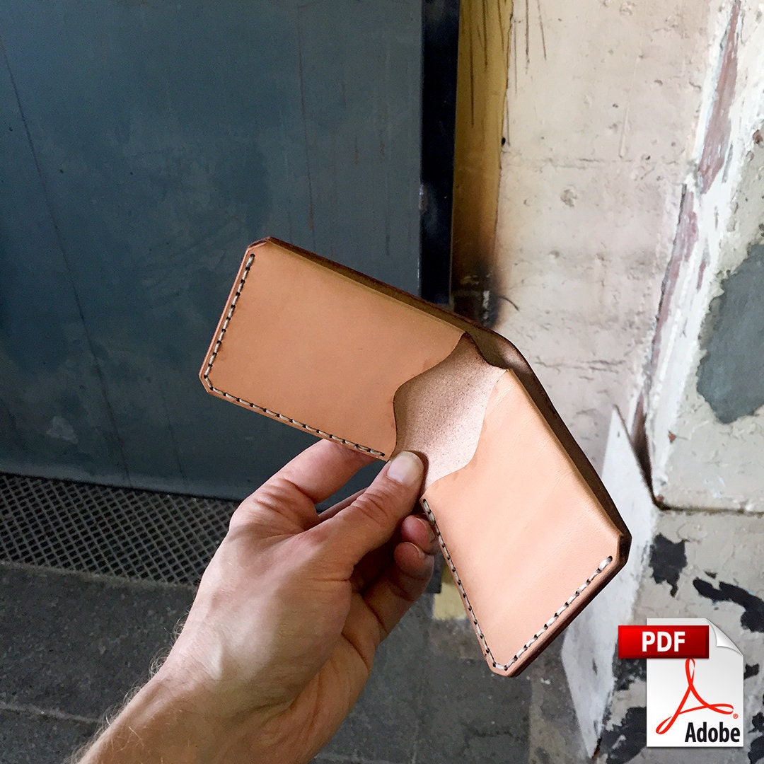 Fold Over Leather Bi-fold Wallet Digital PDF Template Set - Etsy