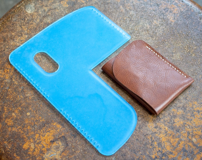 Folded Leather Minimalist Wallet Acrylic Template Leathercraft Pattern ...