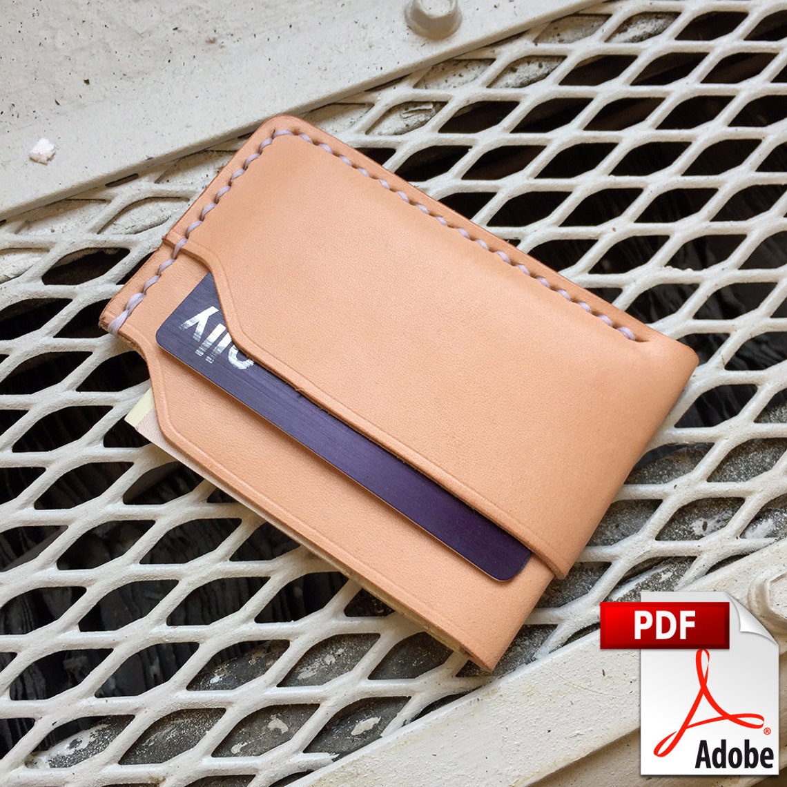 Leather Folded Front Pocket Wallet PDF Template - Digital ...