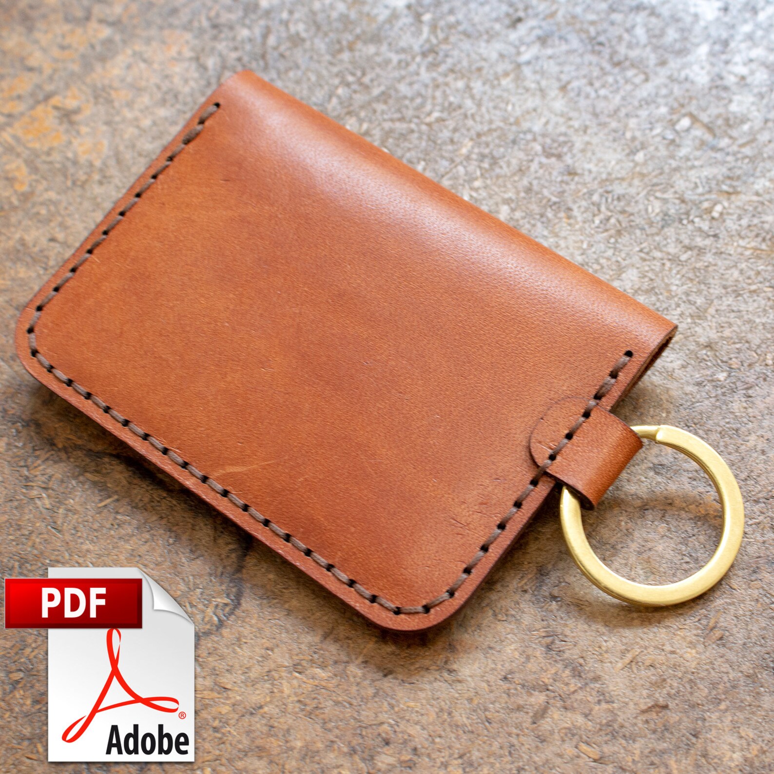 Leather Keychain Snap Wallet Digital Template Set - Etsy
