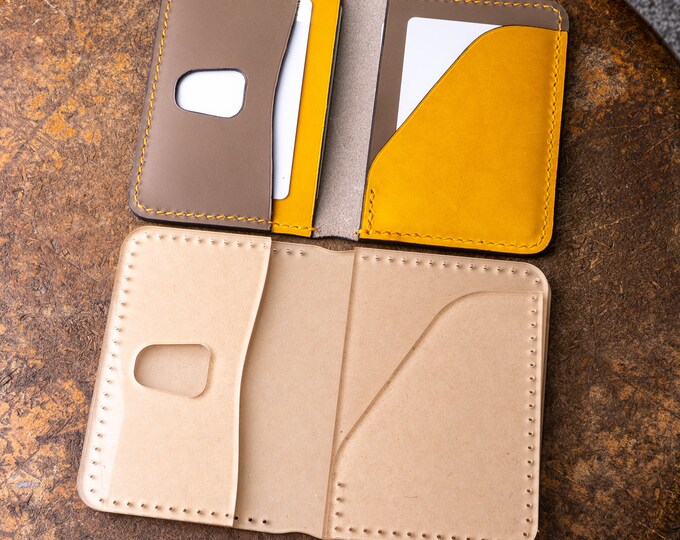 Folded Front Pocket Card Wallet Template Set - Acrylic Leather Template ...