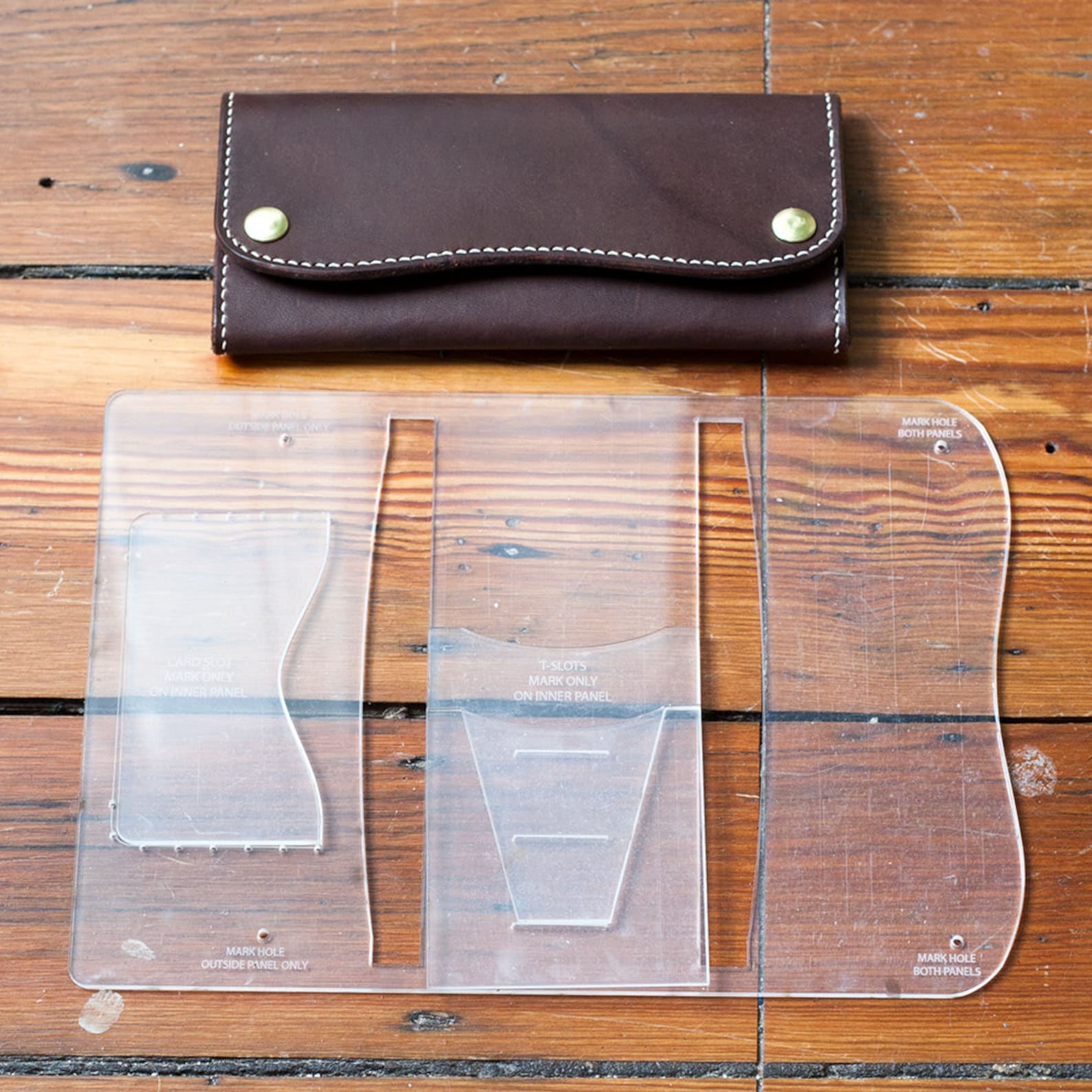Leather Roper Style Long Wallet Acrylic Template Set - Etsy 日本